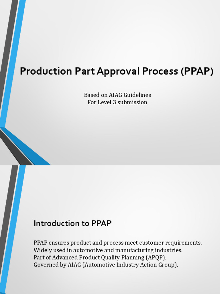 PPAP Guidelines | PDF