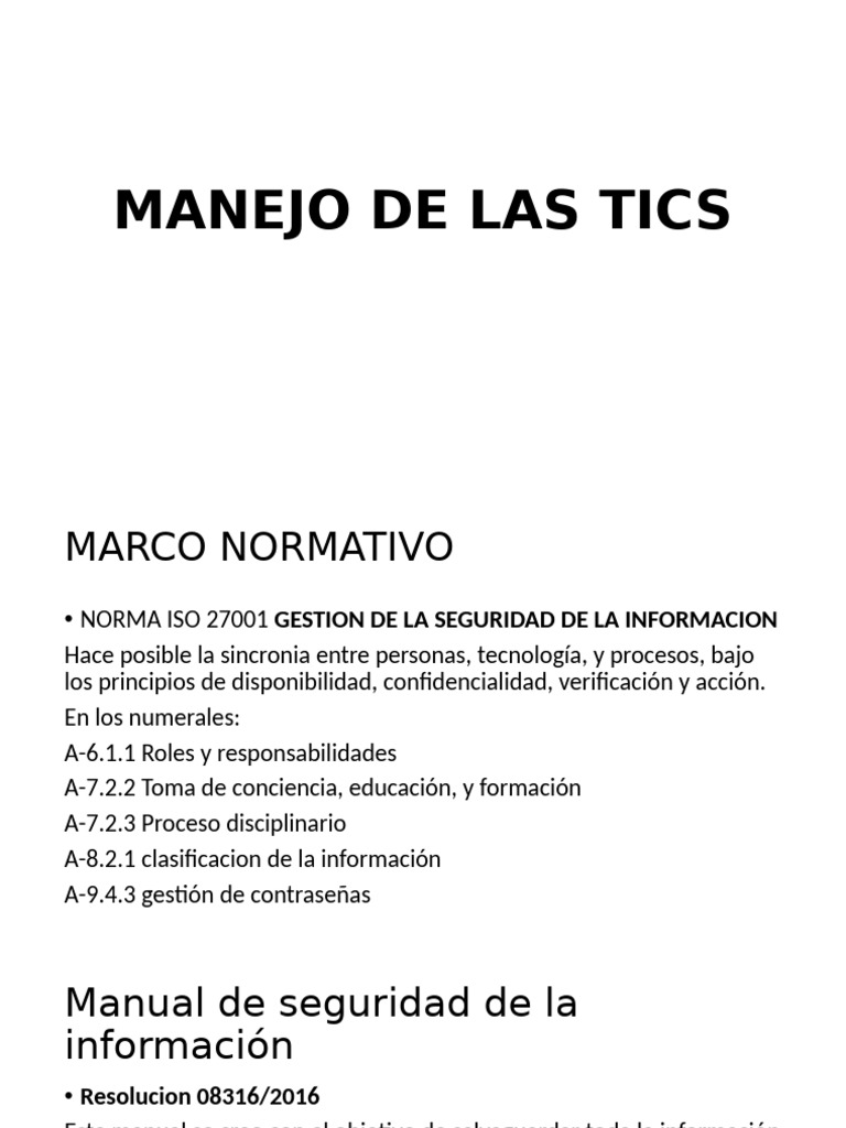Manejo de Las Tics | PDF | Seguridad de información | Informática