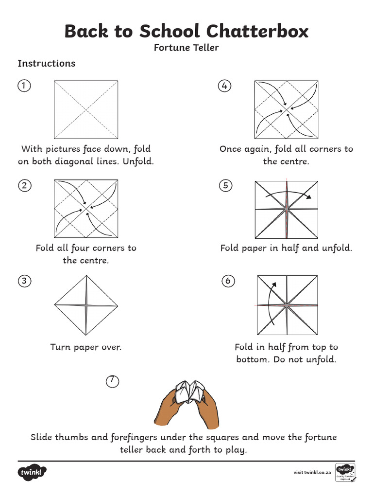 Back To School Chatterbox or Fortune Teller | PDF