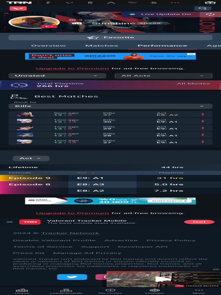 Sunshine#0255's Valorant Performance - Valorant Tracker | PDF