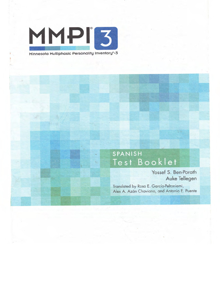 Cuadernillo Mmpi-3 para Imprimir | PDF