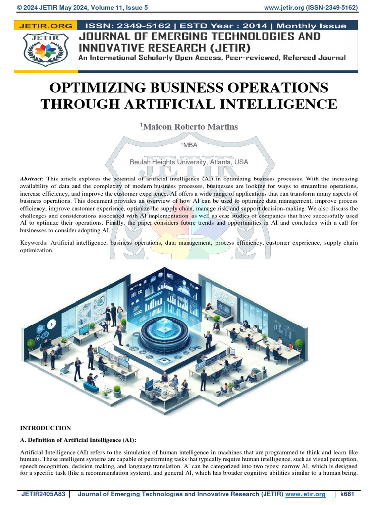 AI for Optimizing Business Operations | PDF | Artificial Intelligence ...