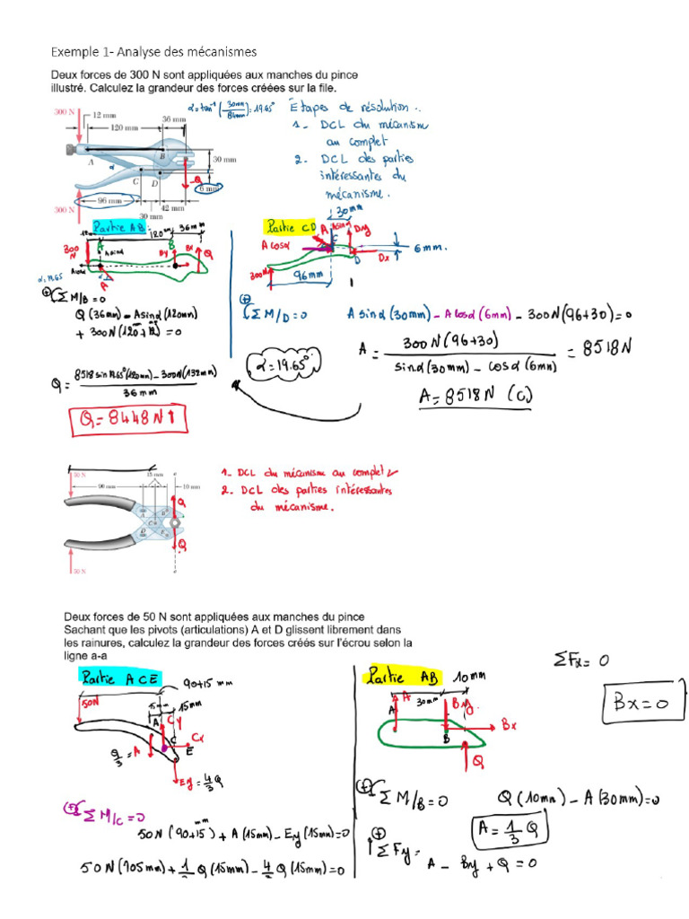 Analyse Des Mécanismes - Solution Exercices | PDF
