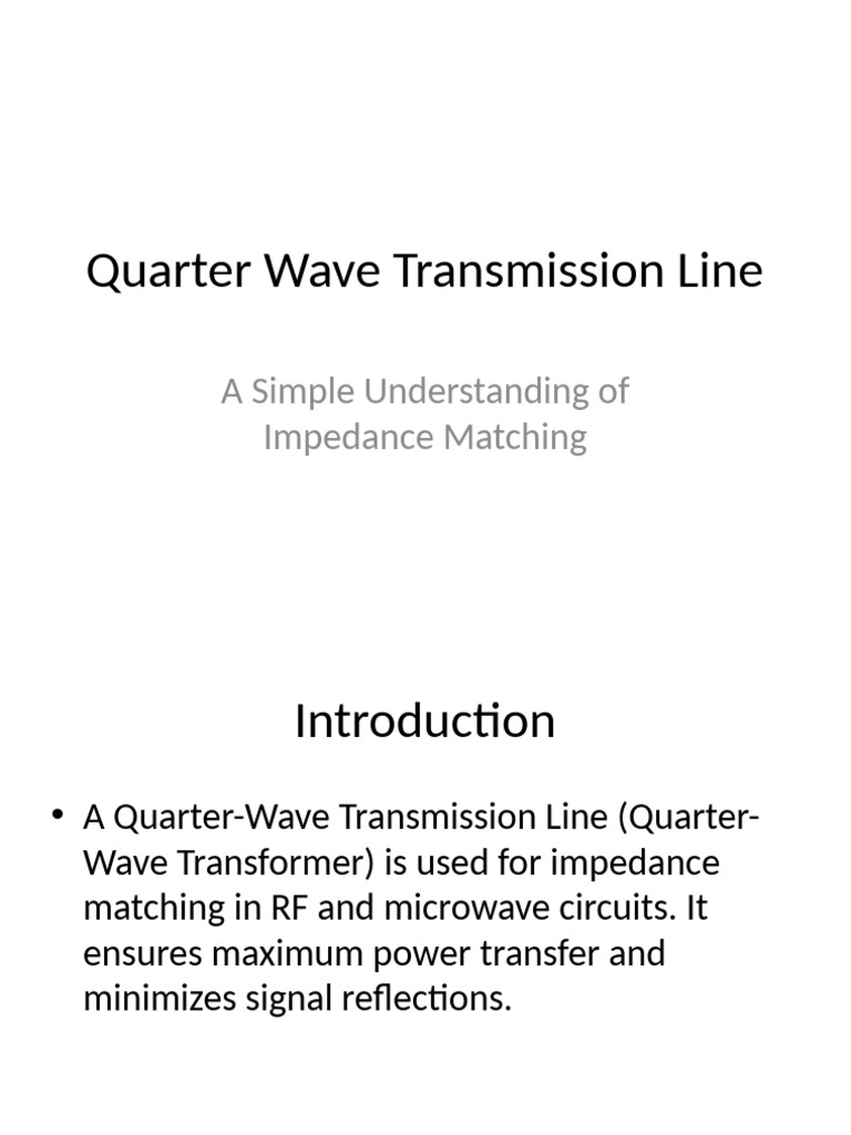 Quarter-Wave Transmission Line Guide | PDF