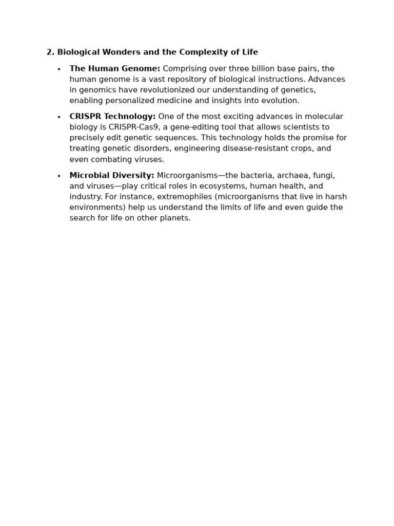 Biological Wonders: Genomics & CRISPR | PDF