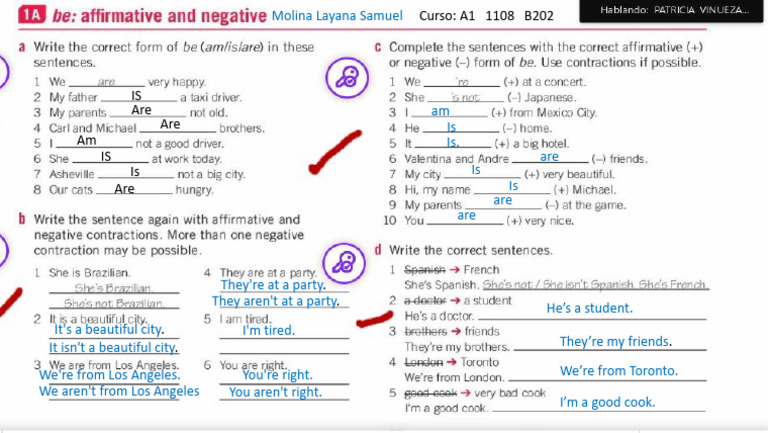 Grammar Practice Unit 1 | PDF
