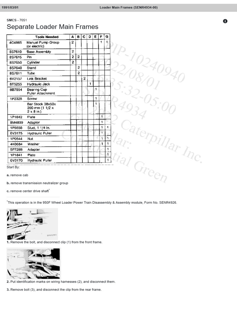 Separate 950F Loader Main Frames | PDF | Bearing (Mechanical) | Loader ...