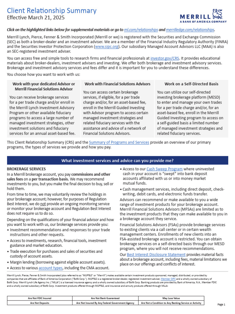 Client Relationship Overview | PDF | Financial Adviser | Bank Of America