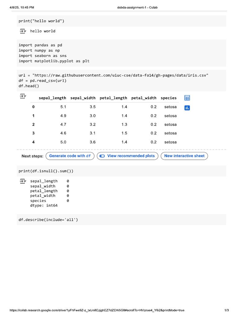 Dsbda Assignment 1 PDF | PDF