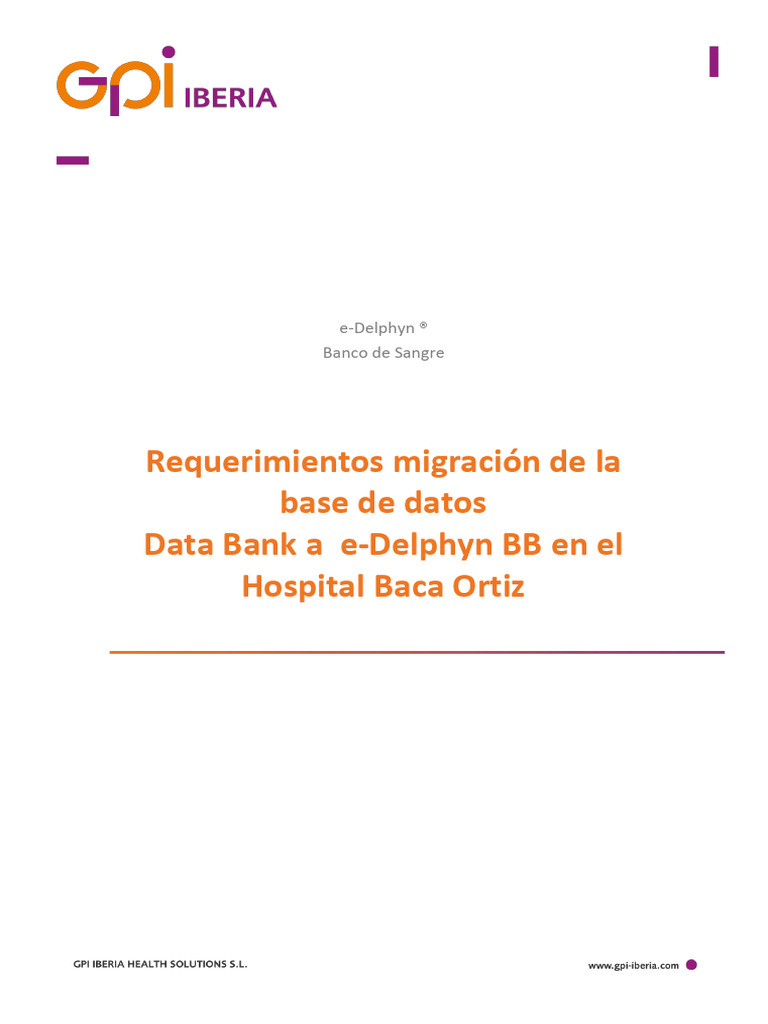 Requerimientos Migracion Data Bank A EDelphyn | PDF | Informática
