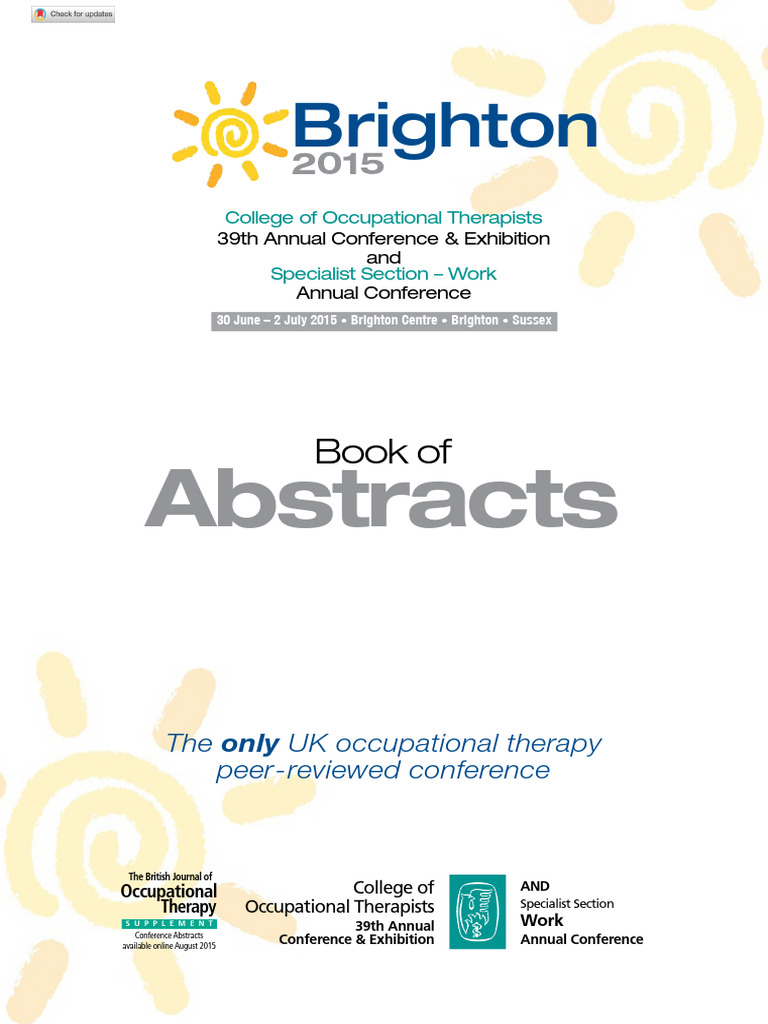 2015 College of Occupational Therapists 39th Annual Conference ...