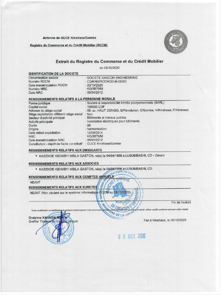 Nouveau Documents RCCM | PDF