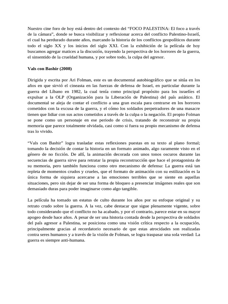 Vals Con Bashir-Texto | PDF