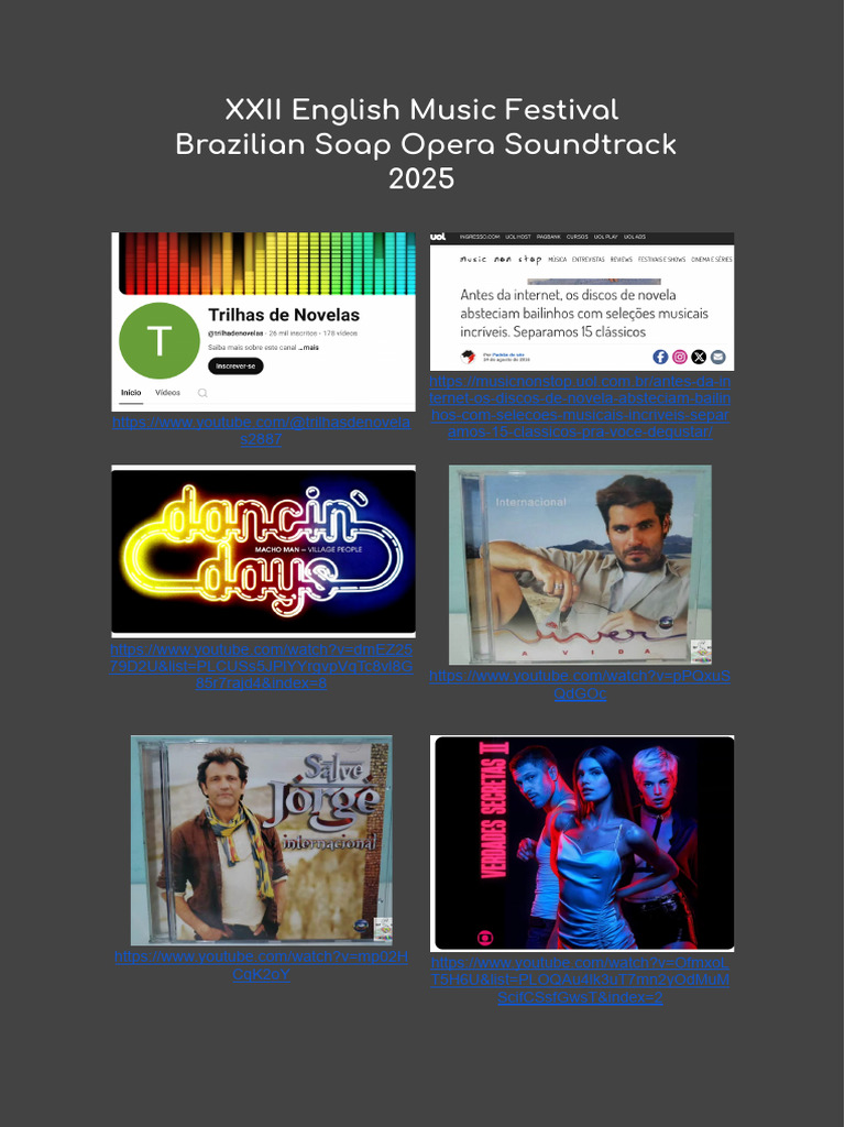 Brazilian Soap Opera Soundtrack 2025 | PDF