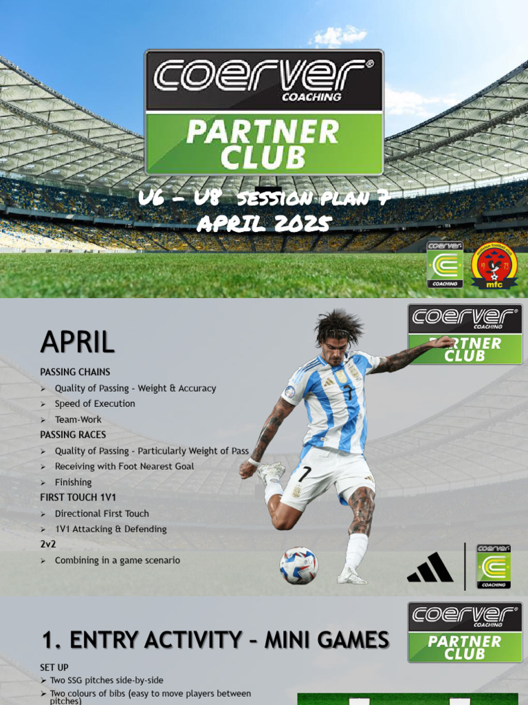 MFC Partner Club U6 to U8 Session Plan April 2025 (1) | PDF | Forward (Association Football ...