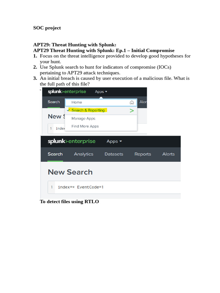 APT29 Threat Hunting With Splunk Ep.1 InitialCompromise | PDF | Information Technology ...
