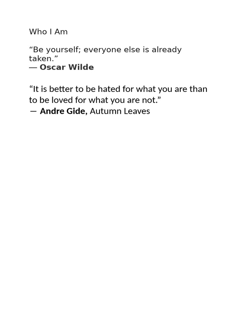 Quotes - Who I Am | PDF