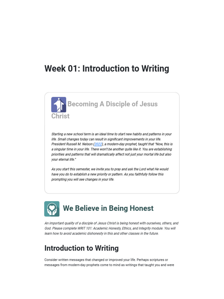 W01 Introduction to writing | PDF | Paragraph | Logos