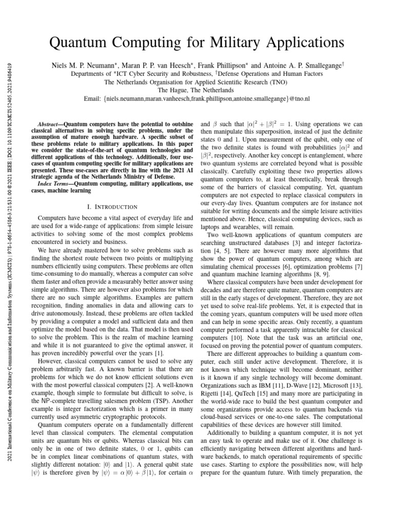 QuantumMilitary Applications | PDF | Quantum Computing | Applied Mathematics