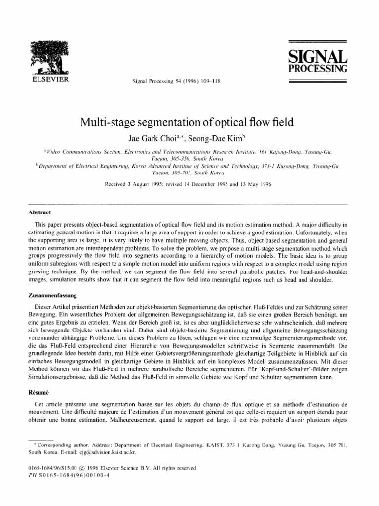 Optical Flow Segmentation | PDF | Image Segmentation | Multidimensional Signal Processing