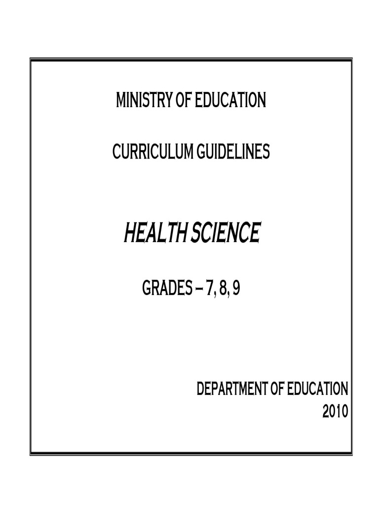 Health Science Curriculum Guidelines 7-9 | PDF