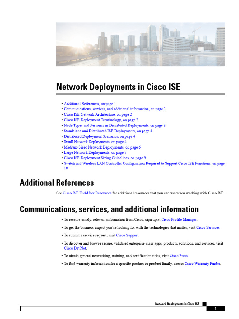 Network Deployments in Cisco ISE | PDF | Computer Network | Load Balancing (Computing)
