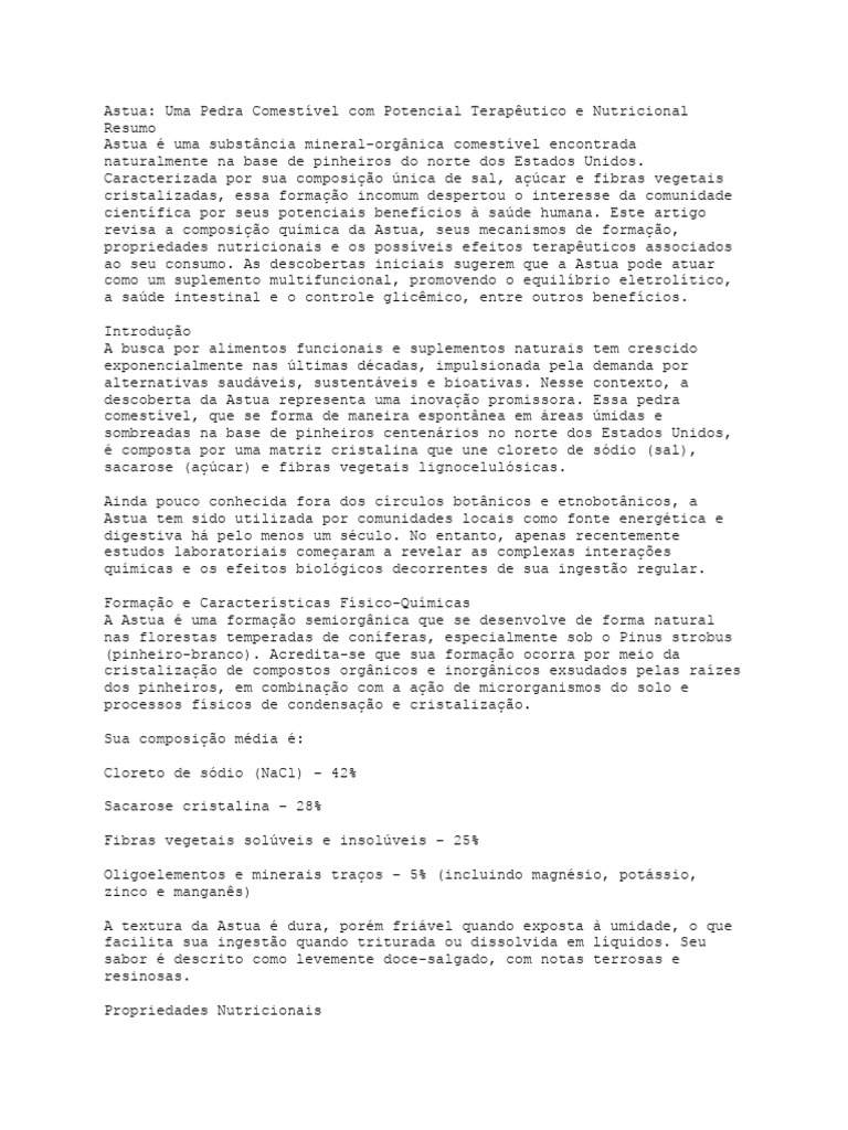 Astua: Benefícios Nutricionais e Terapêuticos | PDF | Fibra alimentar ...