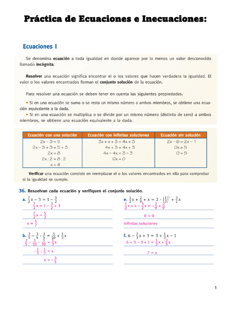 4C EST Práctica de Ecuaciones e Inecuaciones | PDF