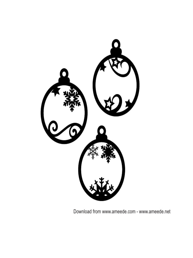 Christmas Ball E0018049 File CDR and DXF Free Vector Download For Laser ...
