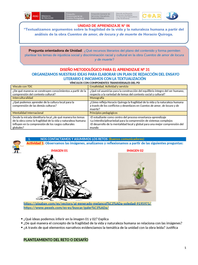 DMpA 31 U06 TERCERO 2024 | PDF | Ensayos | Argumento