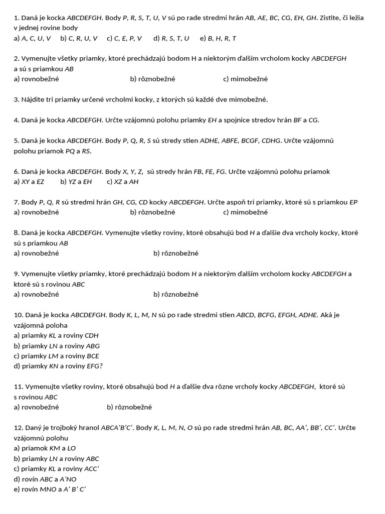 Opakovanie Stereometria | PDF