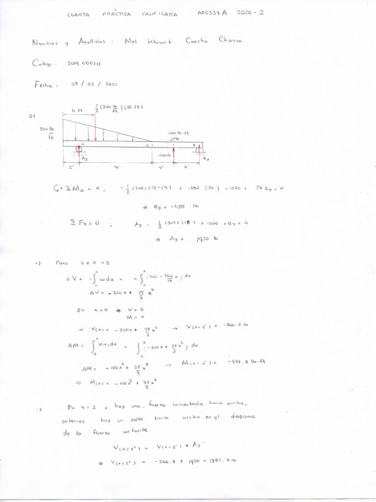 MC 337 A Cuarta Práctica Calificada - Capcha Mel | PDF