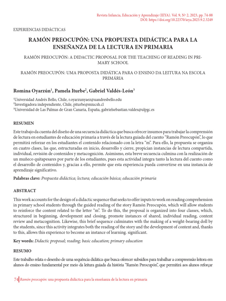 Ramón Preocupón | PDF | Enseñando | Maestros