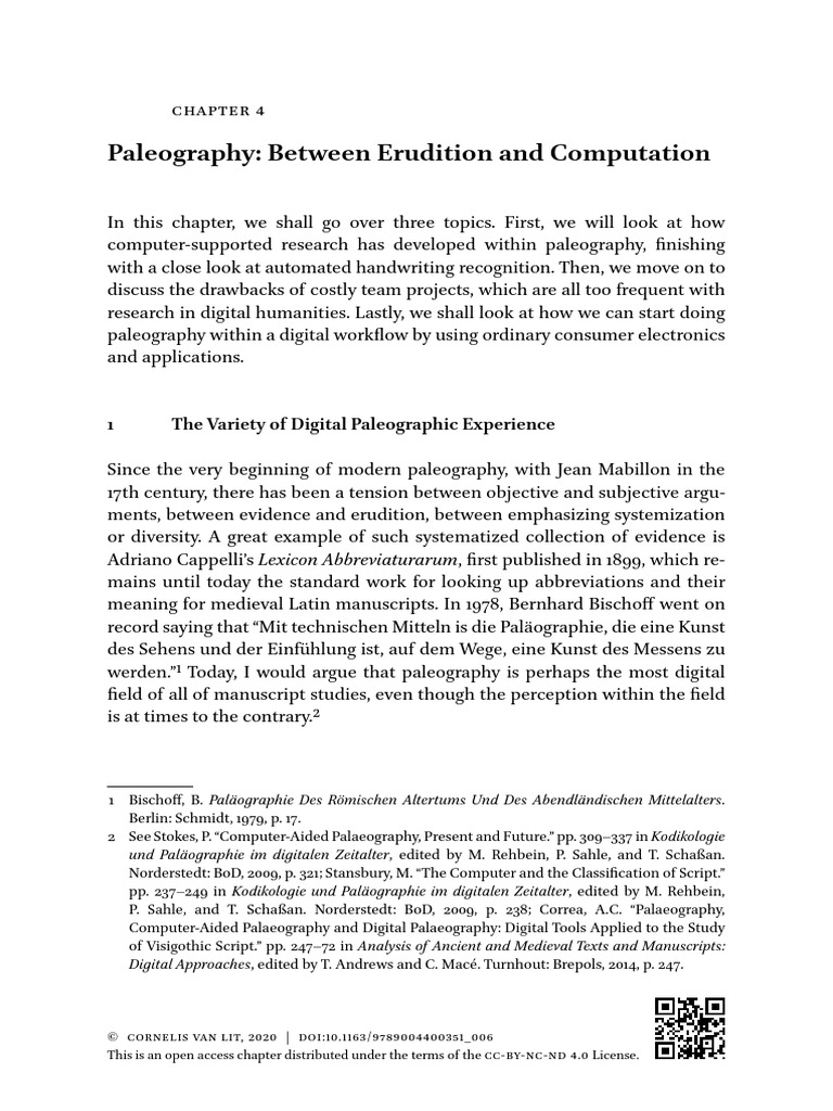 Paleography Between Erudition and Computation | PDF | Optical Character ...