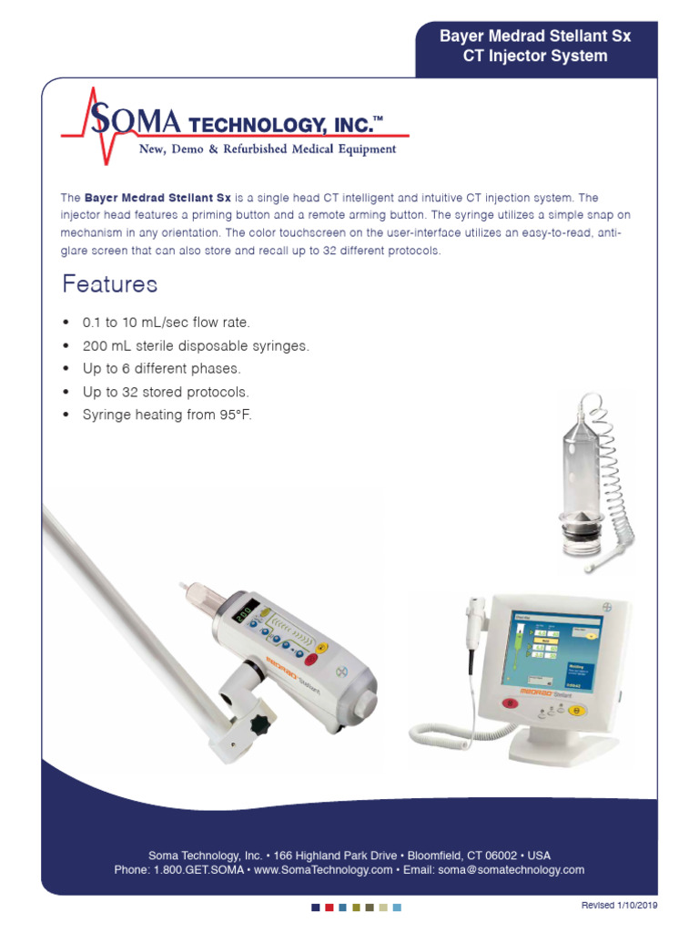 Bayer Medrad Stellant SX CT Injection System | PDF | Syringe
