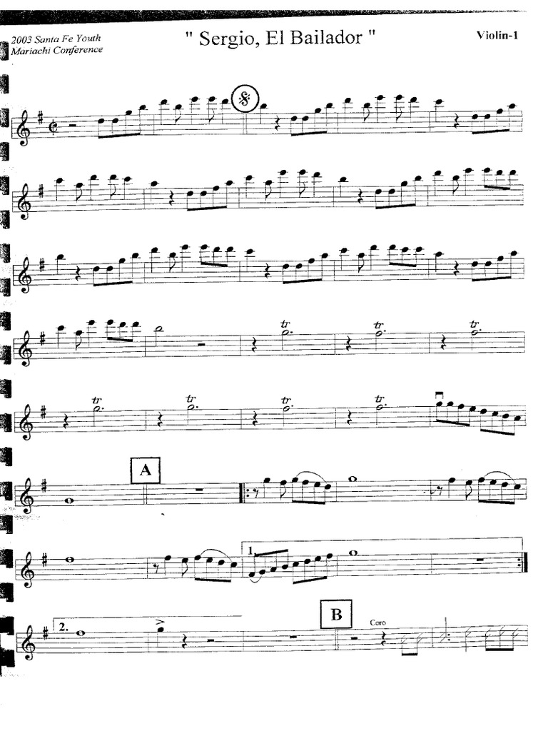Sergio El Bailador by Mariachi Tenampa Violines 1,2,3 | PDF