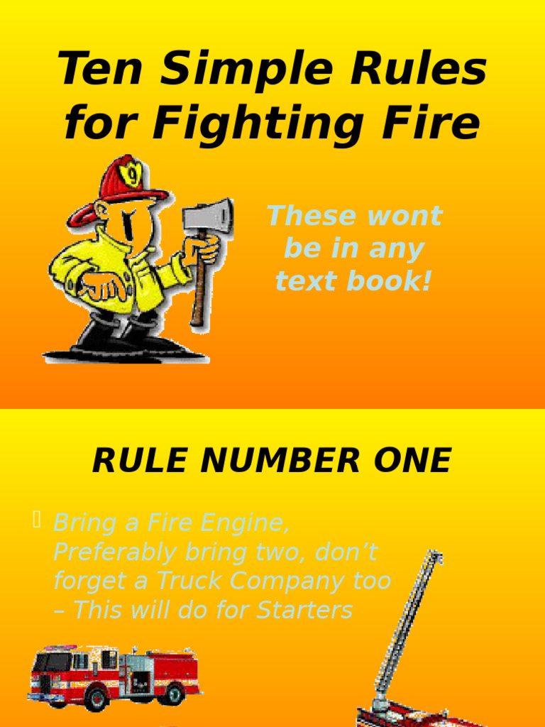 Lecture 4-Ten Simple Rules For Fighting Fire | PDF