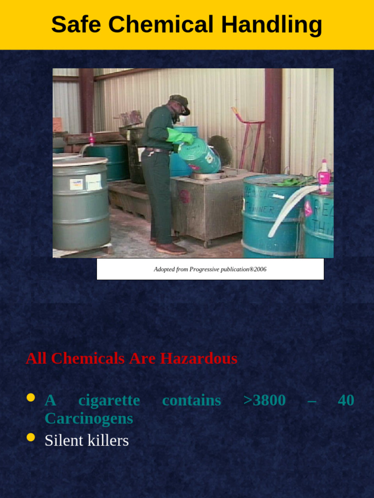 Lecture 8 - Safe Chemical Handling | PDF | Radiation | Radioactive Tracer