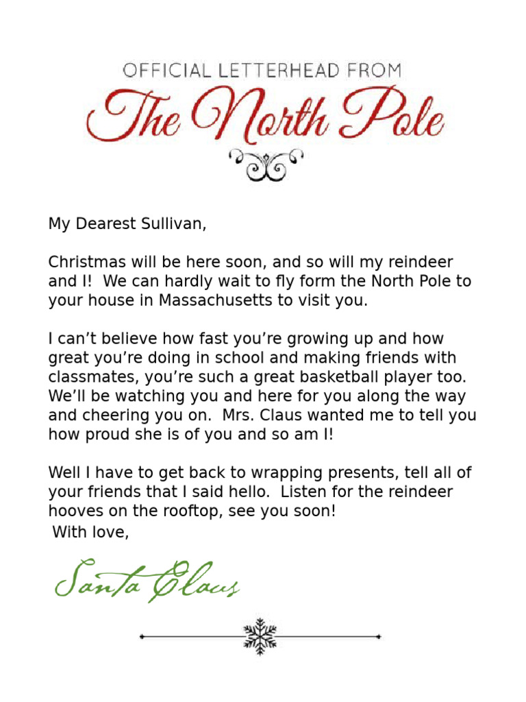 Santa's Heartfelt Christmas Letters | PDF | Santa Claus | Rudolph The ...