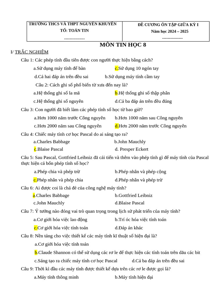 De Cuong Gki Tin 8 | PDF