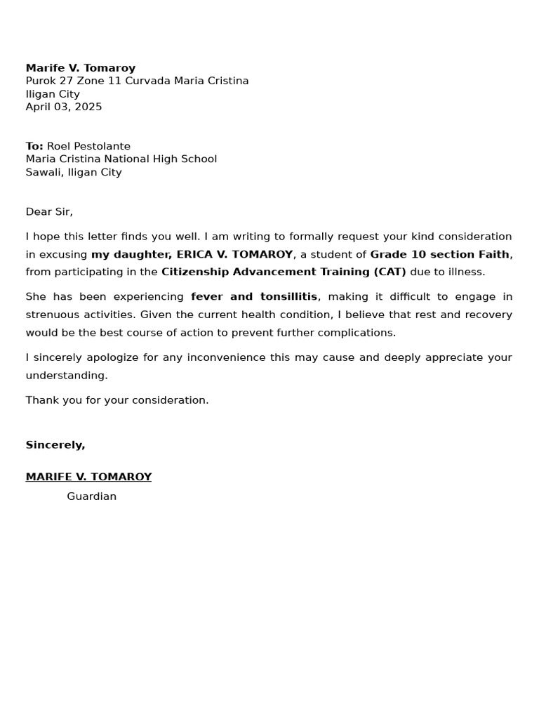 Erica Letter | PDF