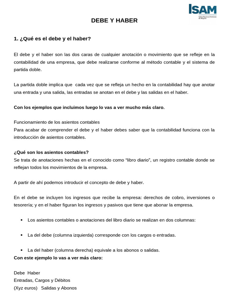 Debe y Haber en Contabilidad Explicado | PDF | Contabilidad | Economias