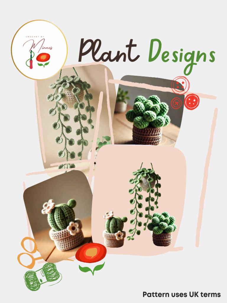 Easy Crochet Mini Succulent Patterns | PDF | Crochet | Yarn