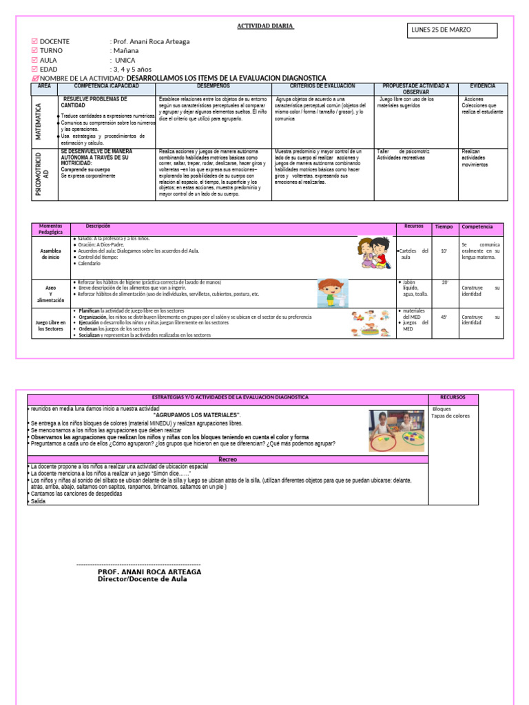 Evaluacion Diagnostica Matrix Educacion Inicial | PDF | Evaluación ...