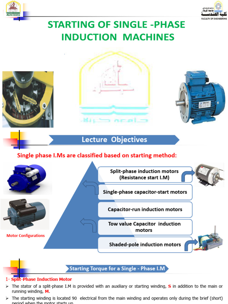 2024starting of Single Phase Induction Machines | PDF | Electric Motor | Capacitor