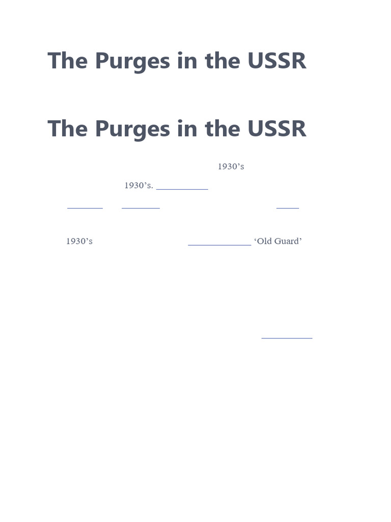 The Purges in The USSR ARTICLE | PDF | Joseph Stalin | Nkvd