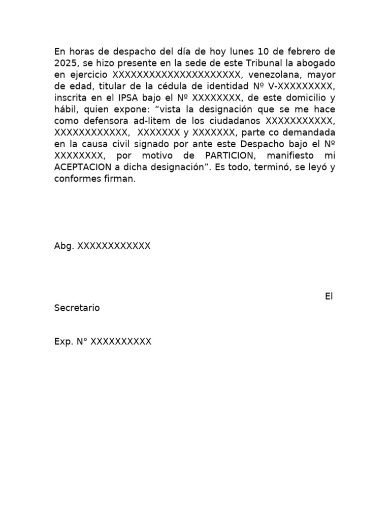 Aceptacion Defensa Ad-Litem Exp 10213 | PDF