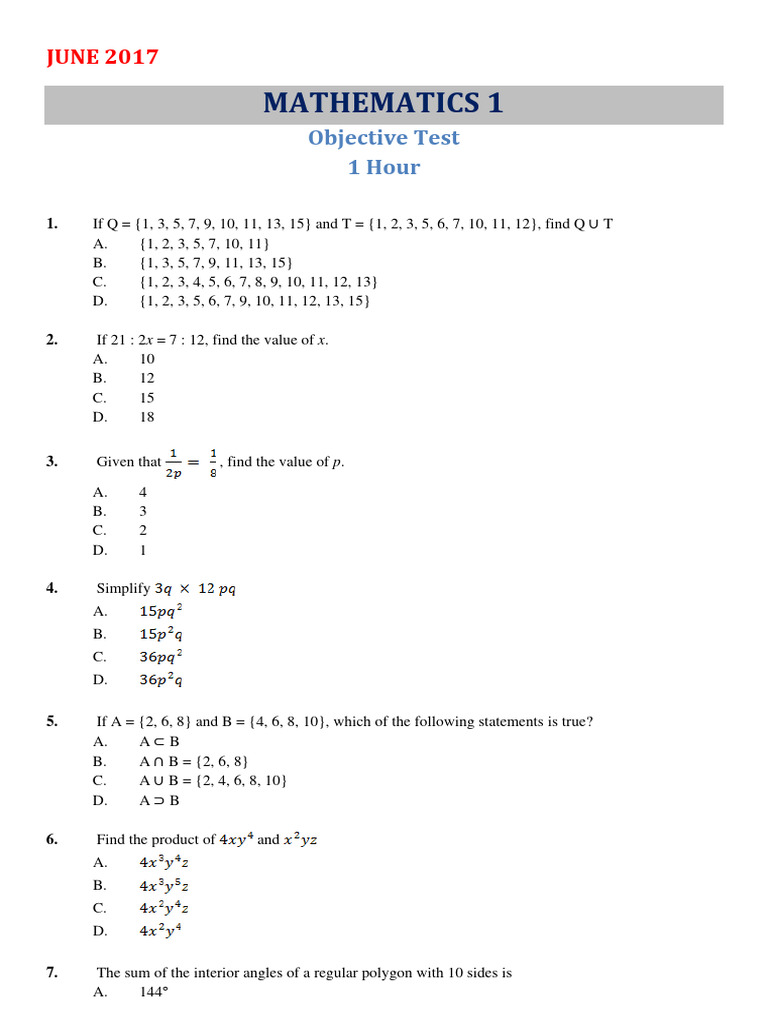 Maths BECE Questions and Answers.pdf | PDF | Area | Triangle