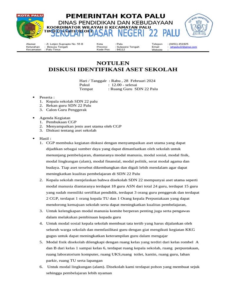 Notulen Rapat Aksi Nyata 3.2 | PDF