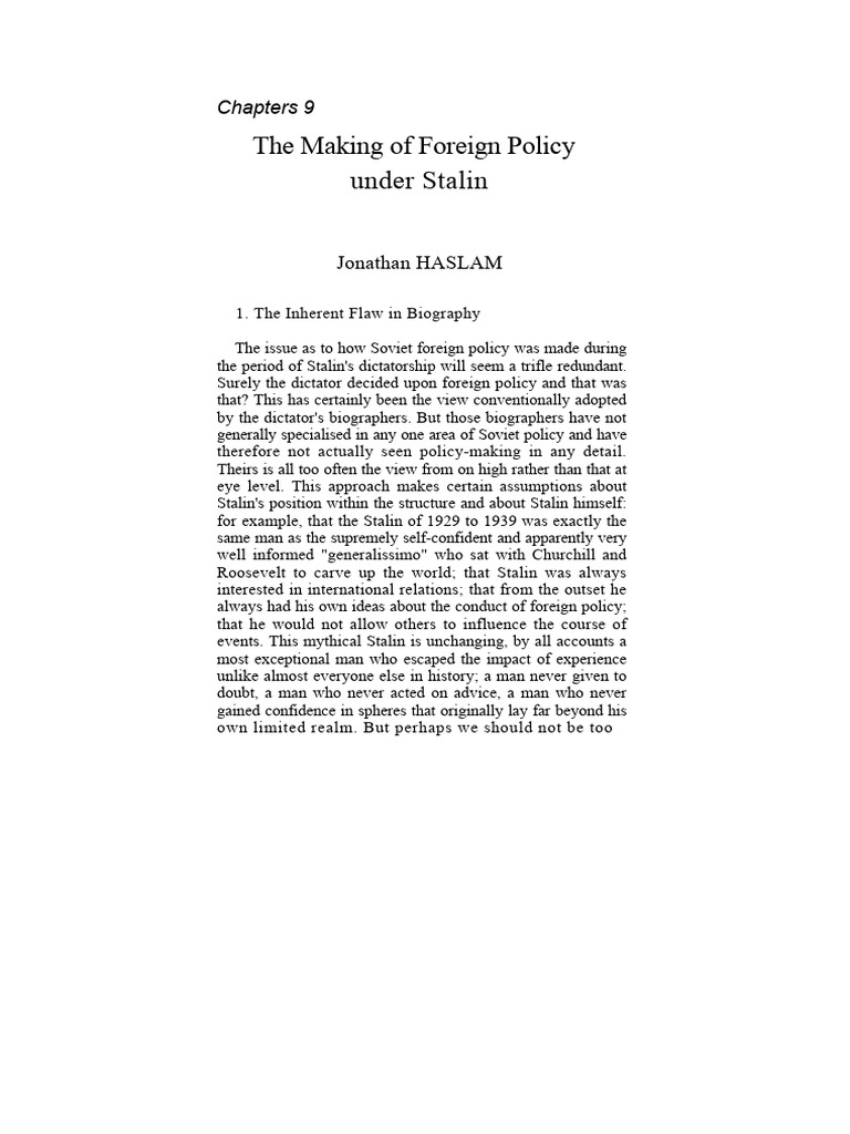 stalins foreign policy | PDF | Joseph Stalin | Nikita Khrushchev